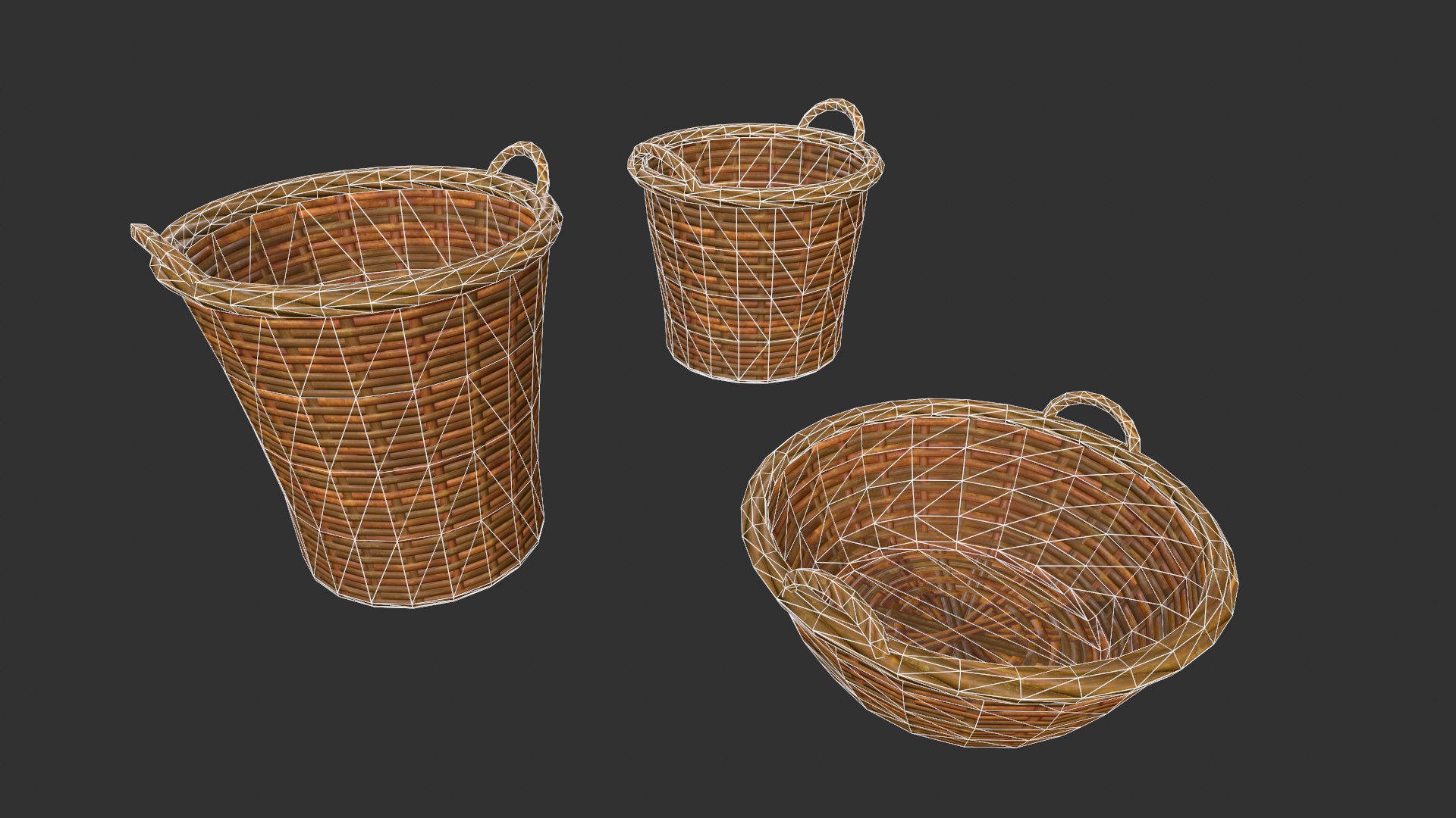 3D Woven Baskets Model - TurboSquid 1946723