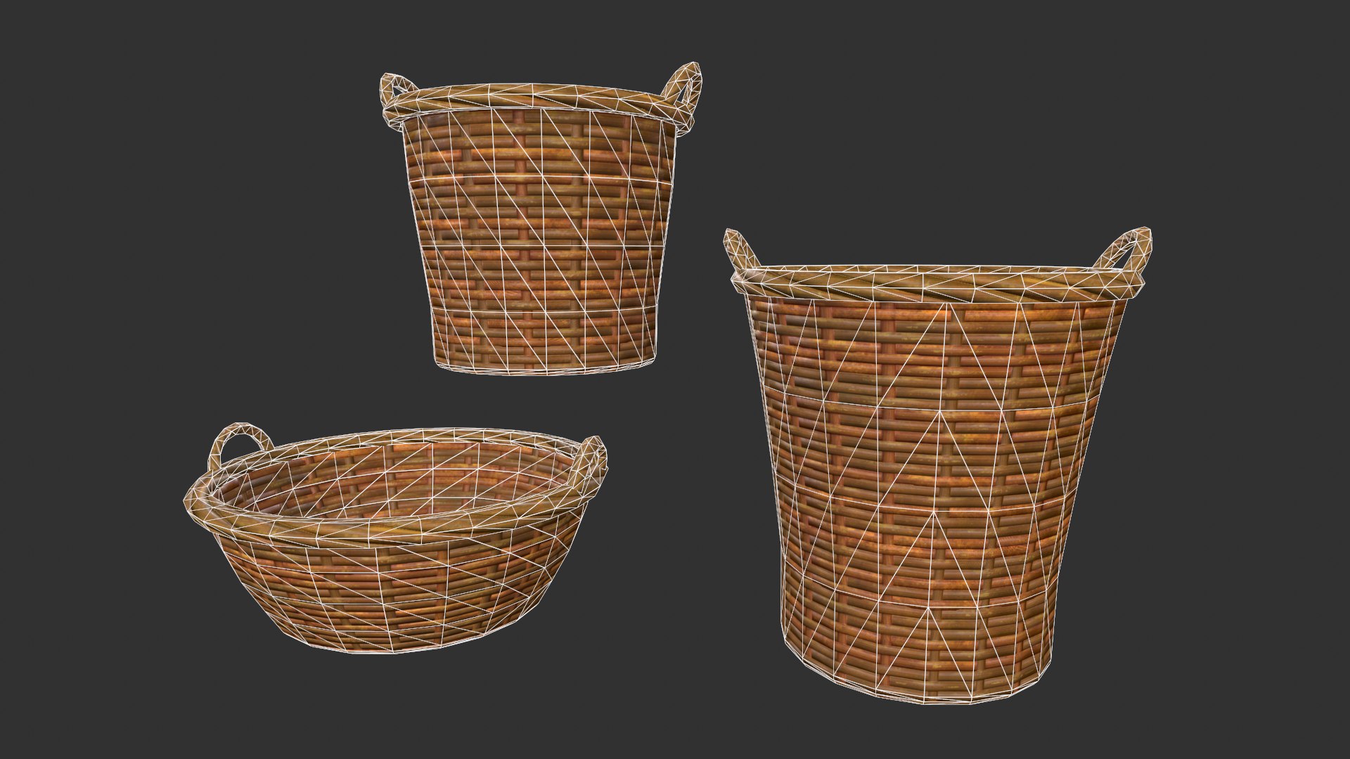 3D Woven Baskets Model - TurboSquid 1946723