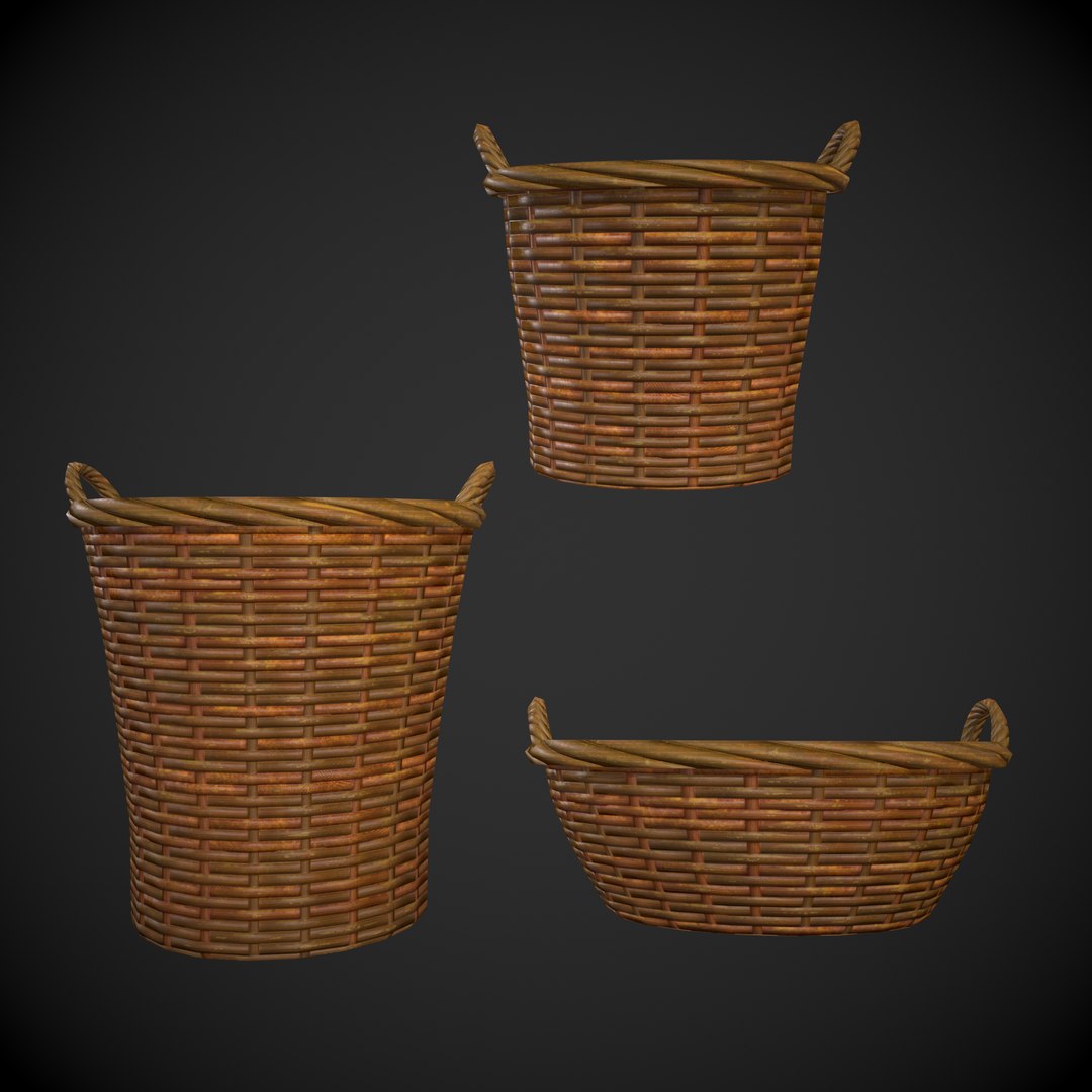 3D Woven Baskets Model - TurboSquid 1946723