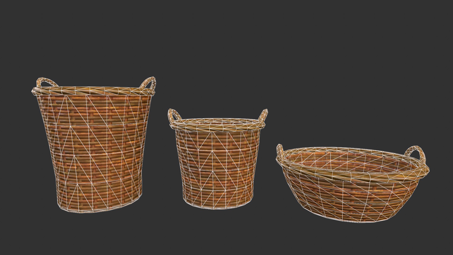 3D Woven Baskets Model - TurboSquid 1946723
