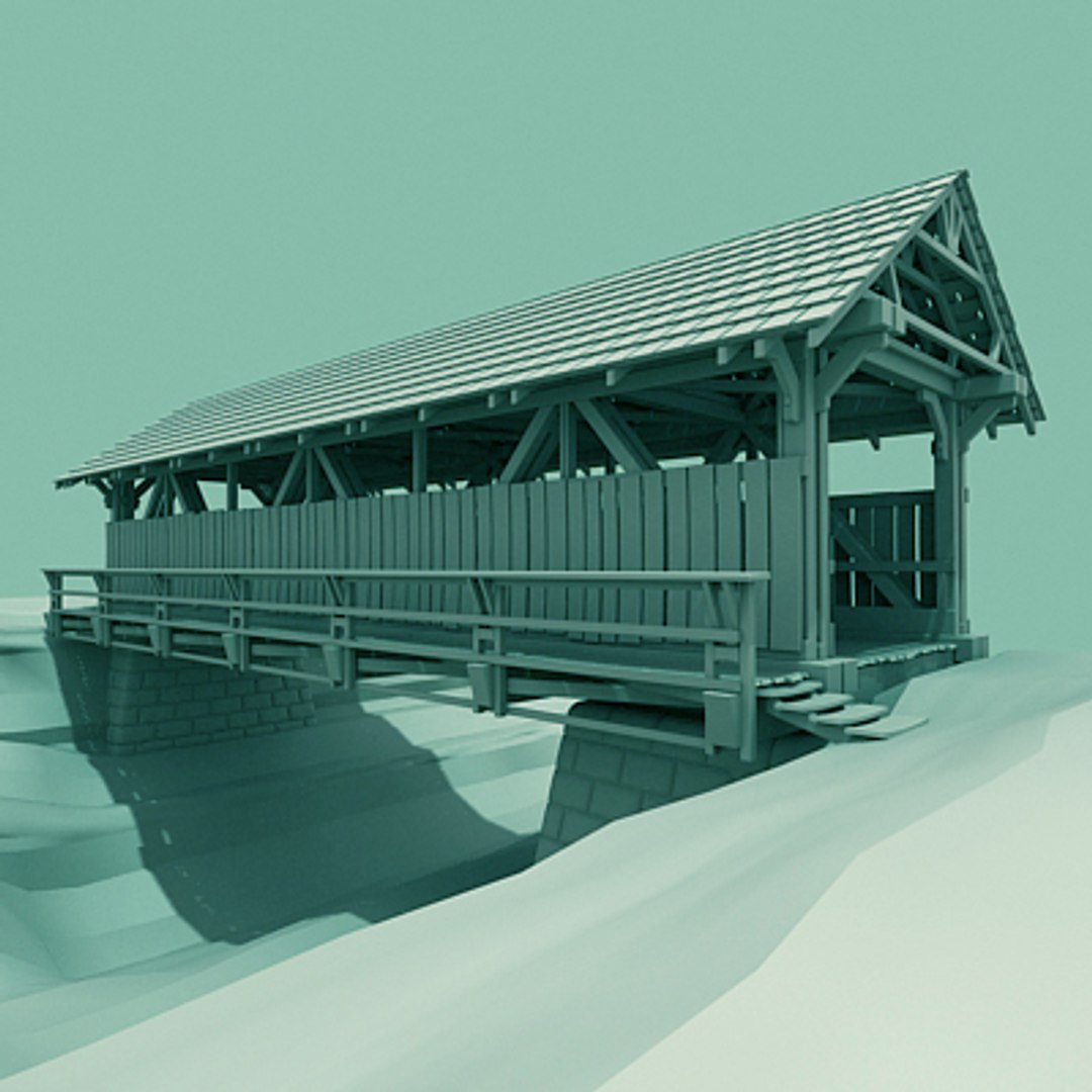 3d Model Old Covered Bridge