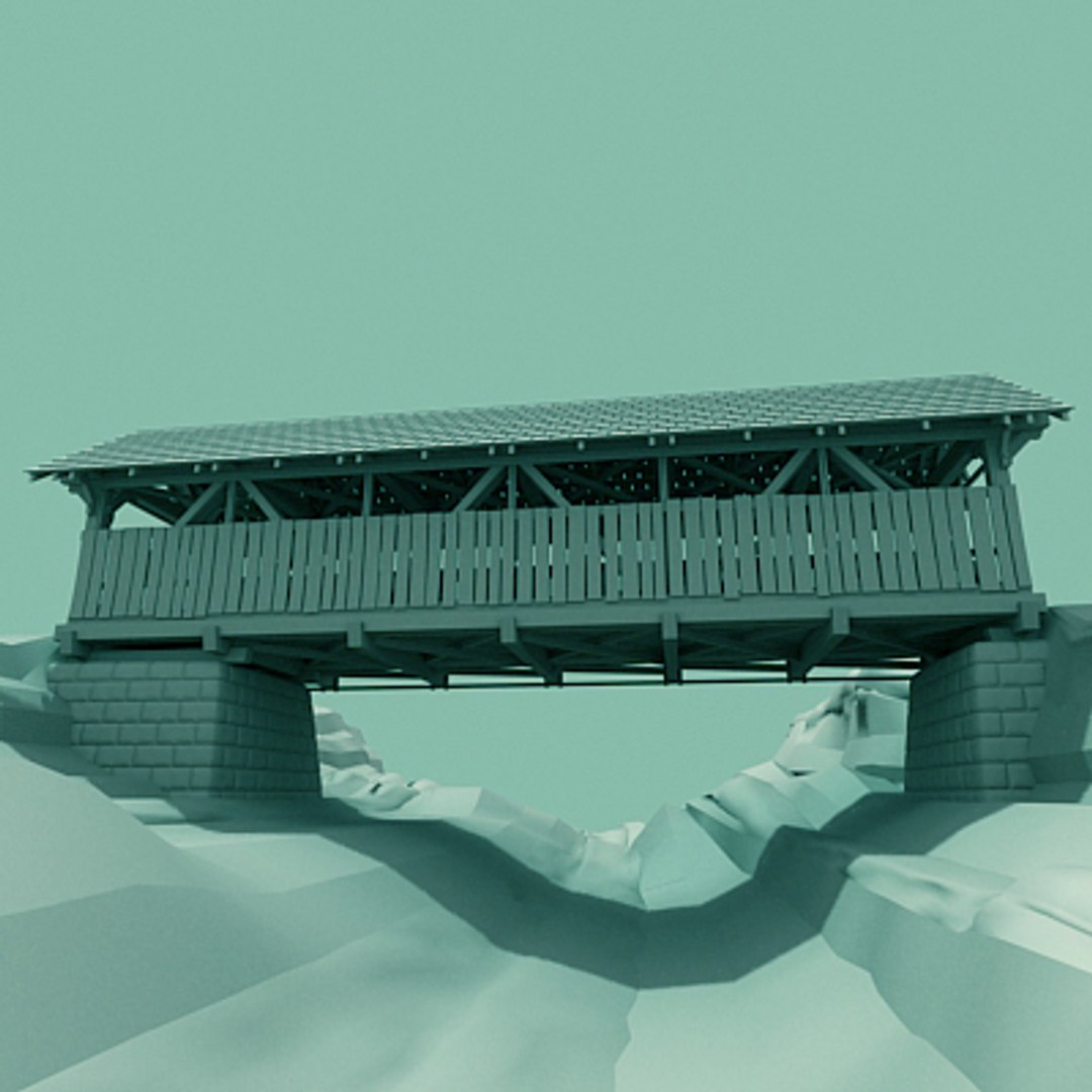 3d Model Old Covered Bridge