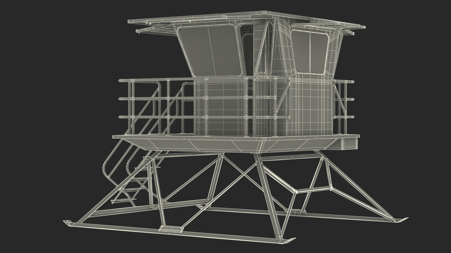 3D White Lifeguard Station - TurboSquid 2137503