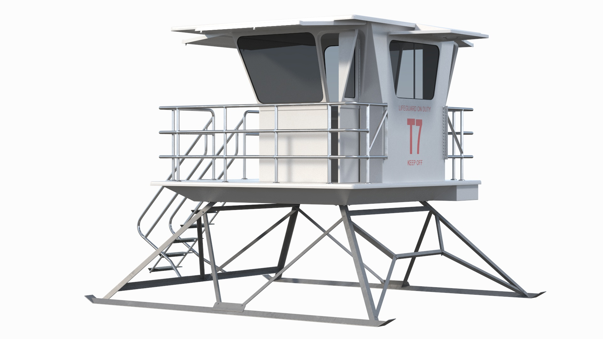 3D White Lifeguard Station - TurboSquid 2137503