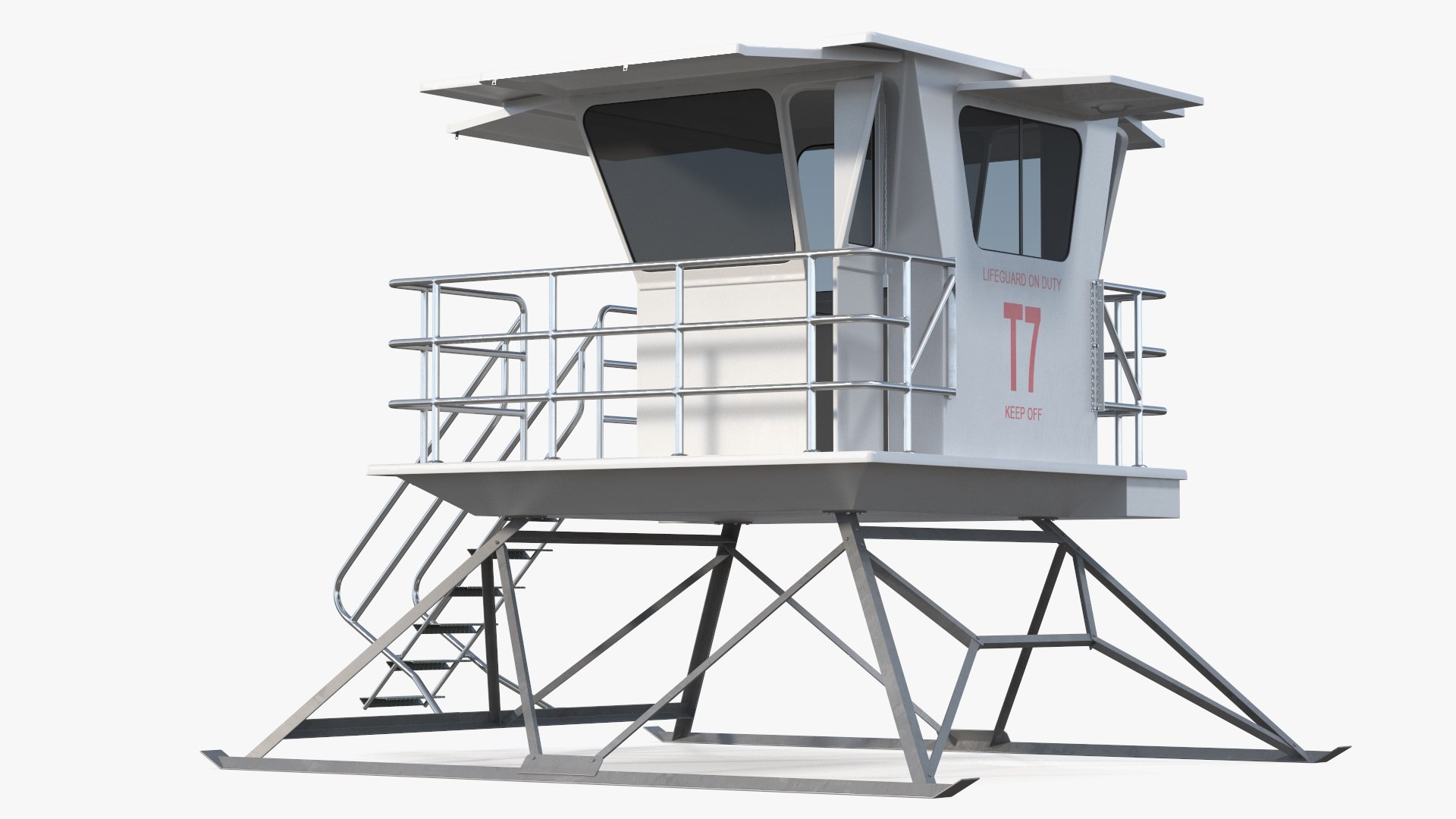 3D White Lifeguard Station - TurboSquid 2137503