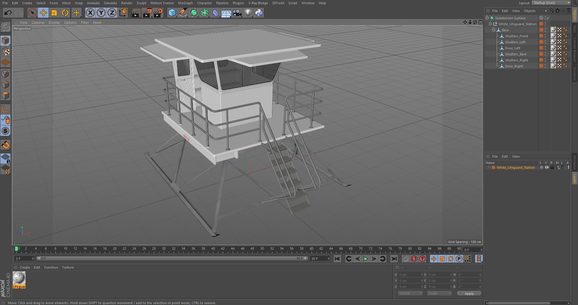 3D White Lifeguard Station - TurboSquid 2137503