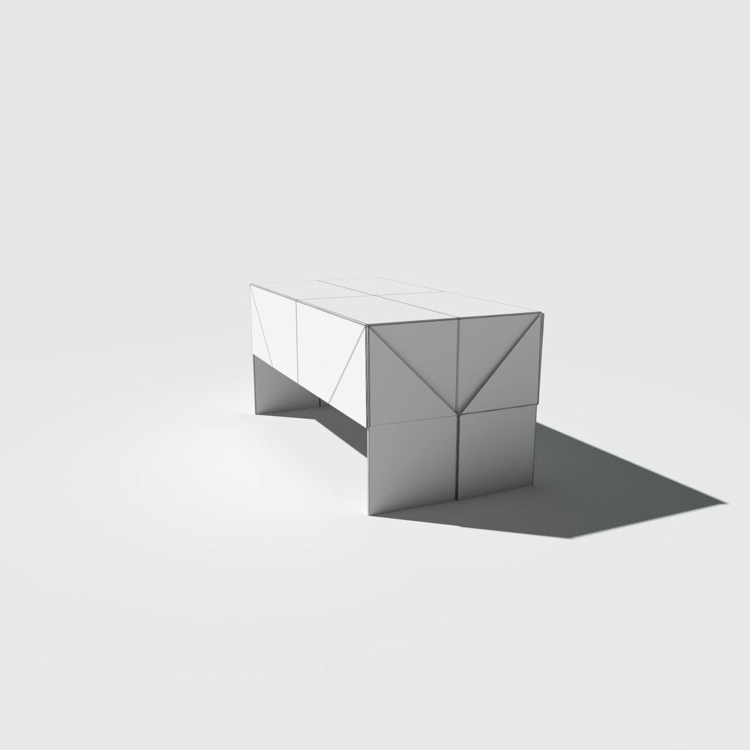 3D origami bench - TurboSquid 1409497