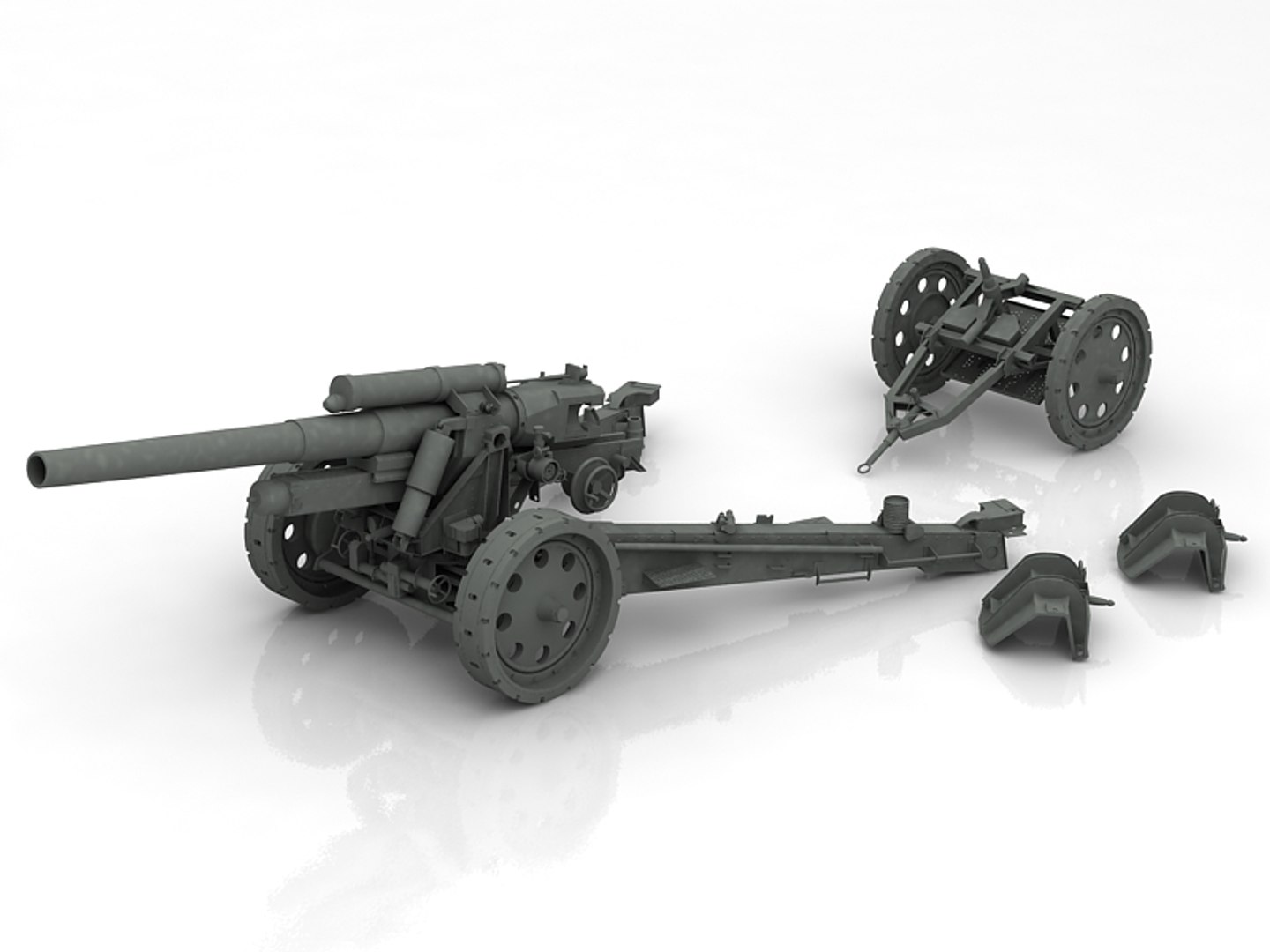 15cm SFH18 Howitzer GameReady Modelo 3D - TurboSquid 1756241