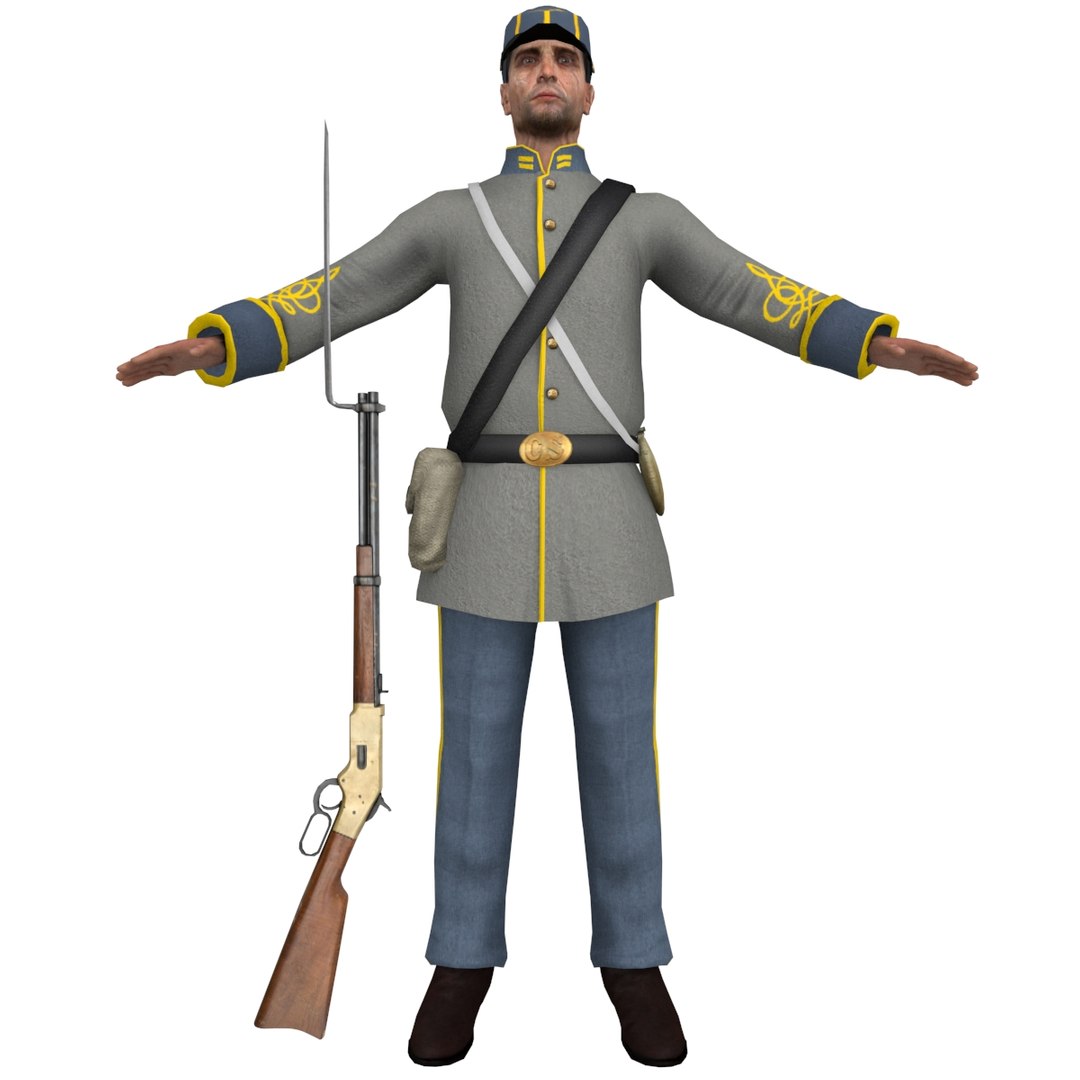 3D Model Confederate Soldier - TurboSquid 1177587