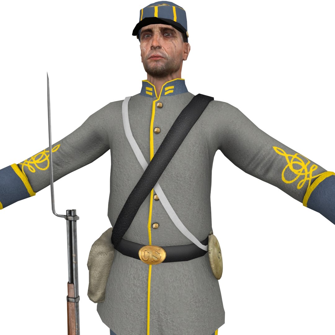 3D Model Confederate Soldier - TurboSquid 1177587