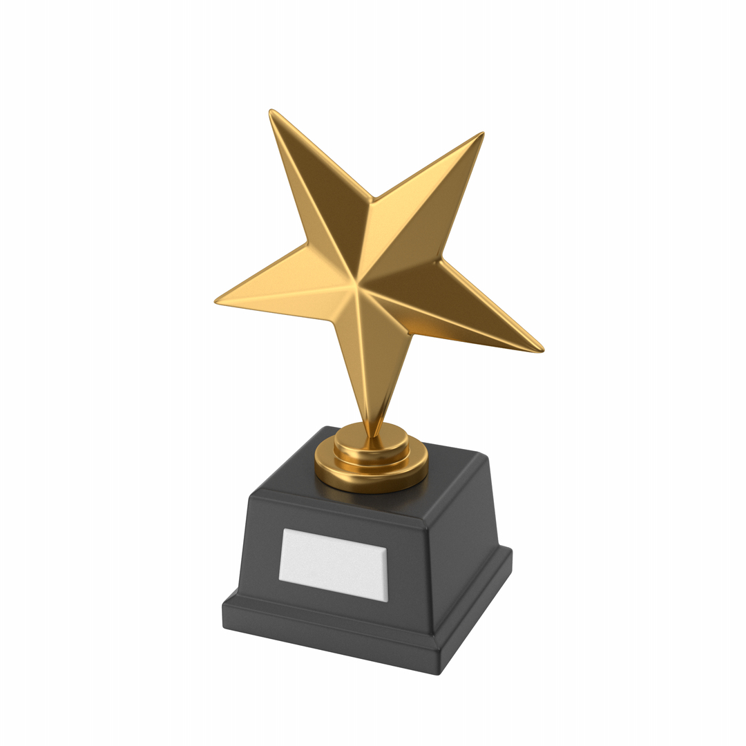 Gold Star Trophy Awards 3D Model - TurboSquid 2191549