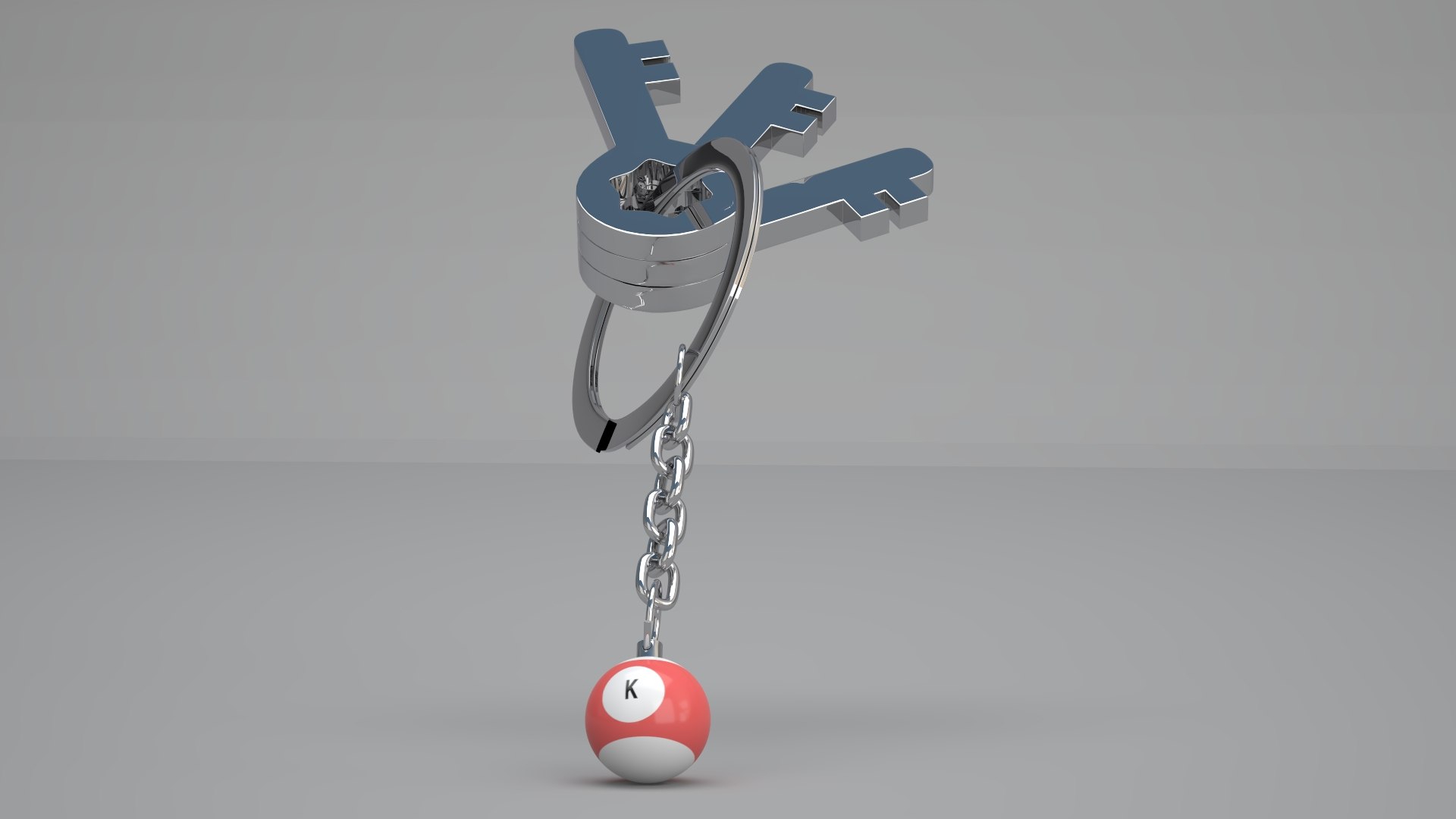 3D K Snooker Ball With Keychain Model - TurboSquid 2414674