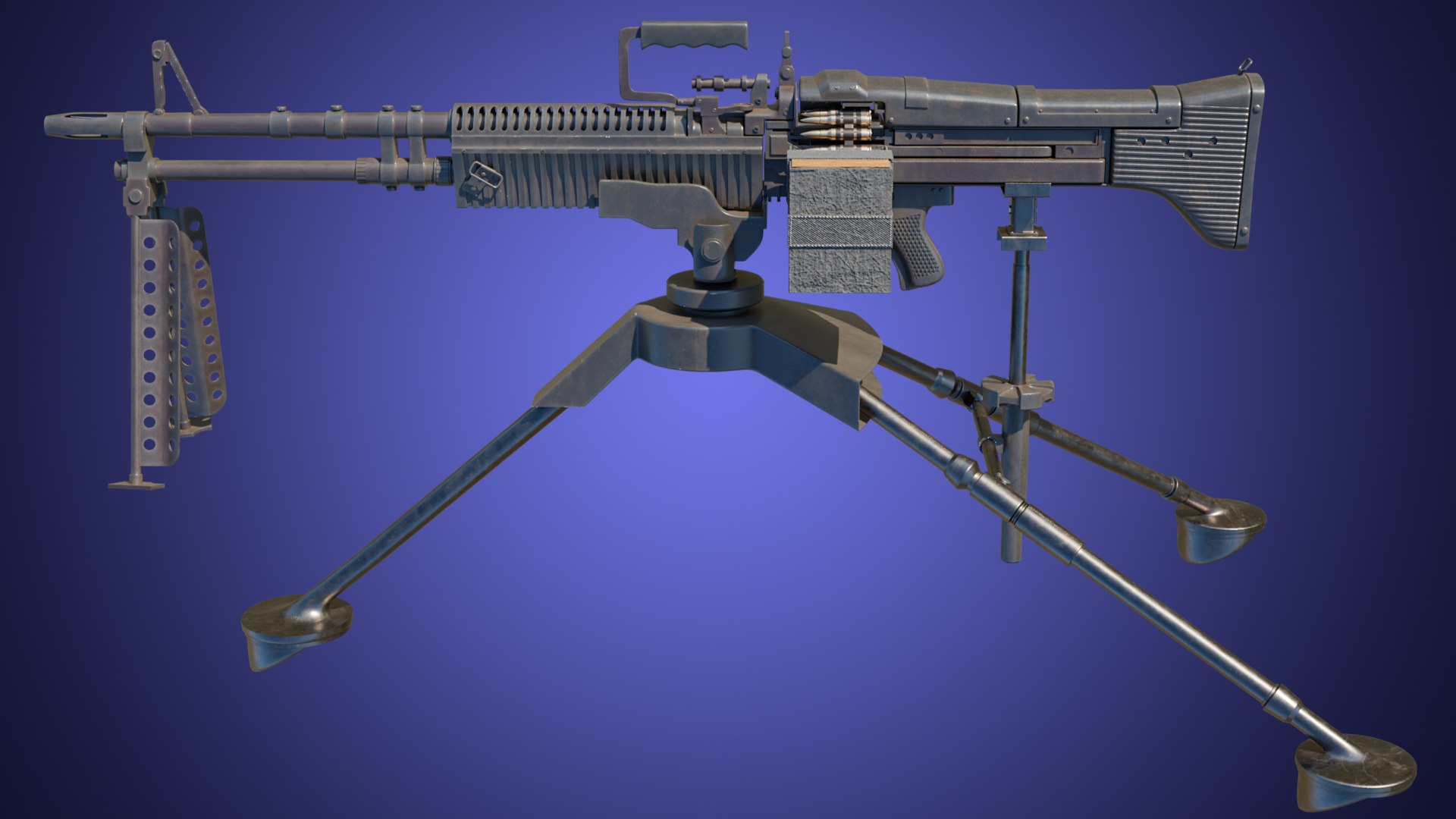 4 Machine Guns All PBR Unity UE Textures Included 3D - TurboSquid 2239601