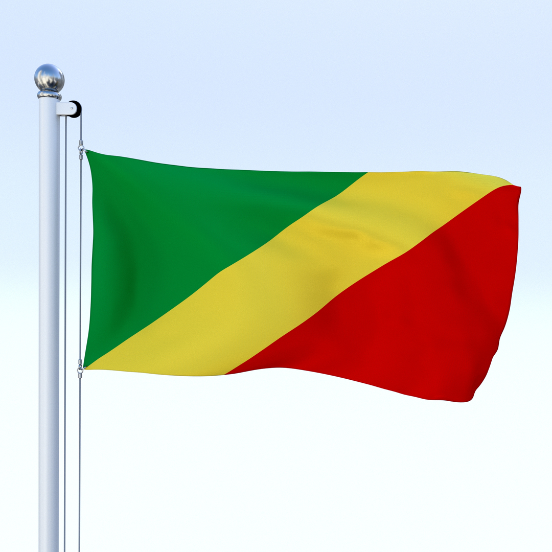 flag pole 3d obj