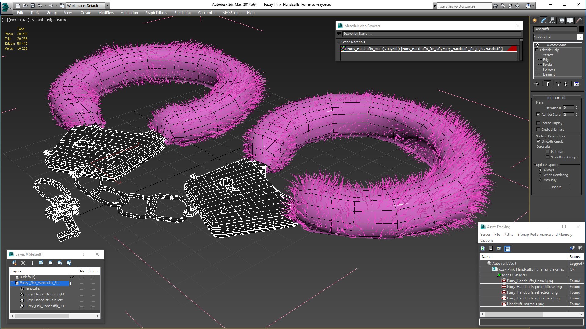 3D model pink handcuffs hand cuffs - TurboSquid 1699094