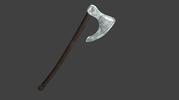 3d model medieval steel battle axe