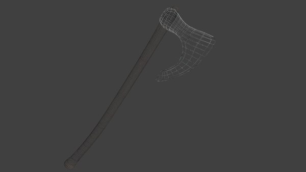 3d model medieval steel battle axe