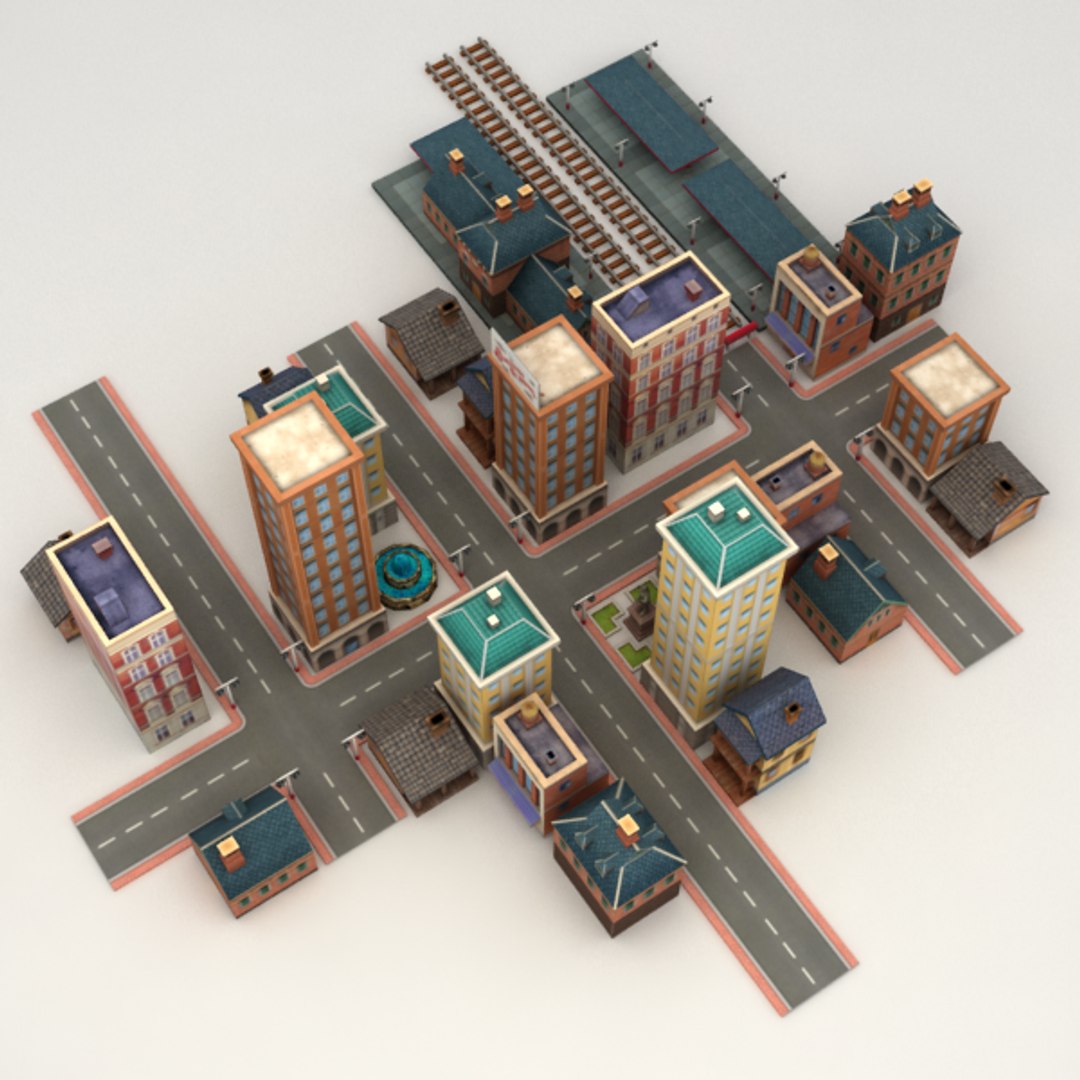 3d City Buildings 2 Model