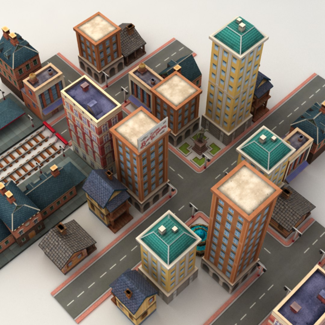 3d City Buildings 2 Model