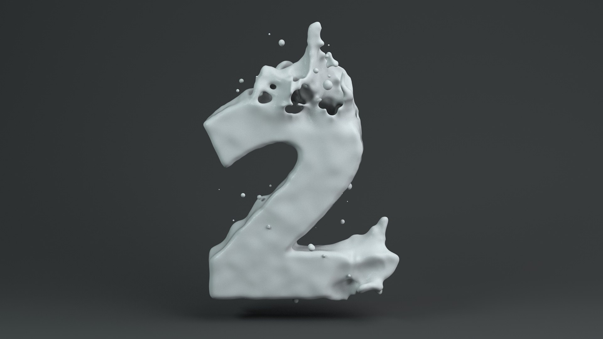 3D Number Liquid - TurboSquid 1689943