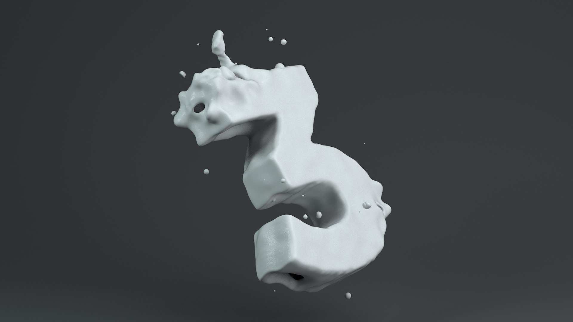 3D Number Liquid - TurboSquid 1689943