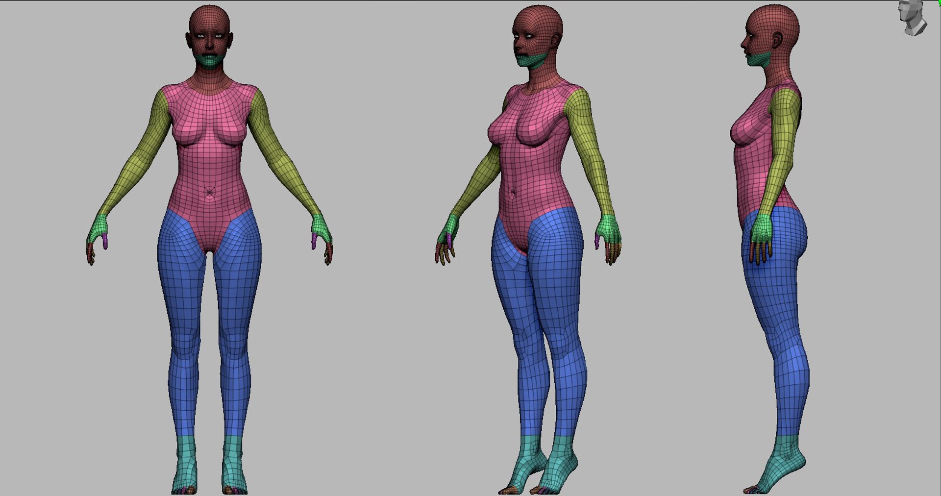 Realistic Female Body Base Mesh 3D - TurboSquid 2348381