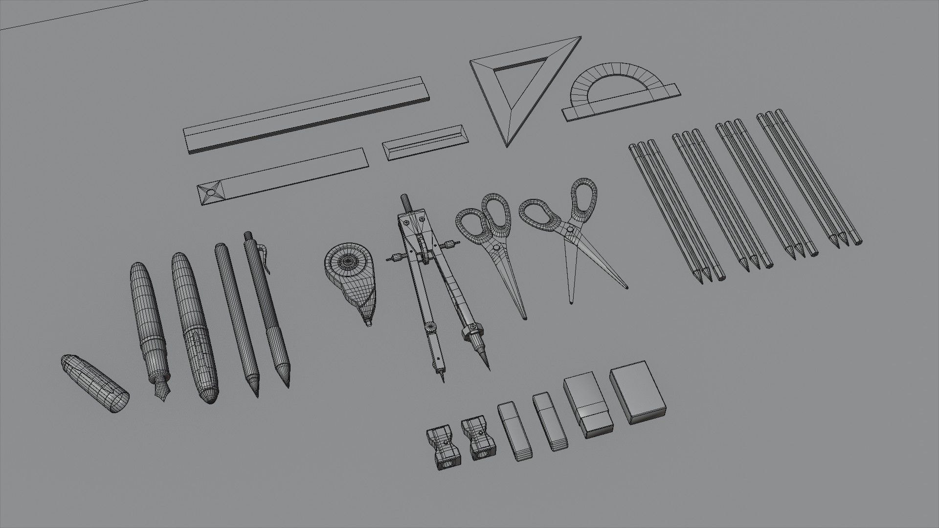 School Supplies Pack 3D Model - TurboSquid 1492073