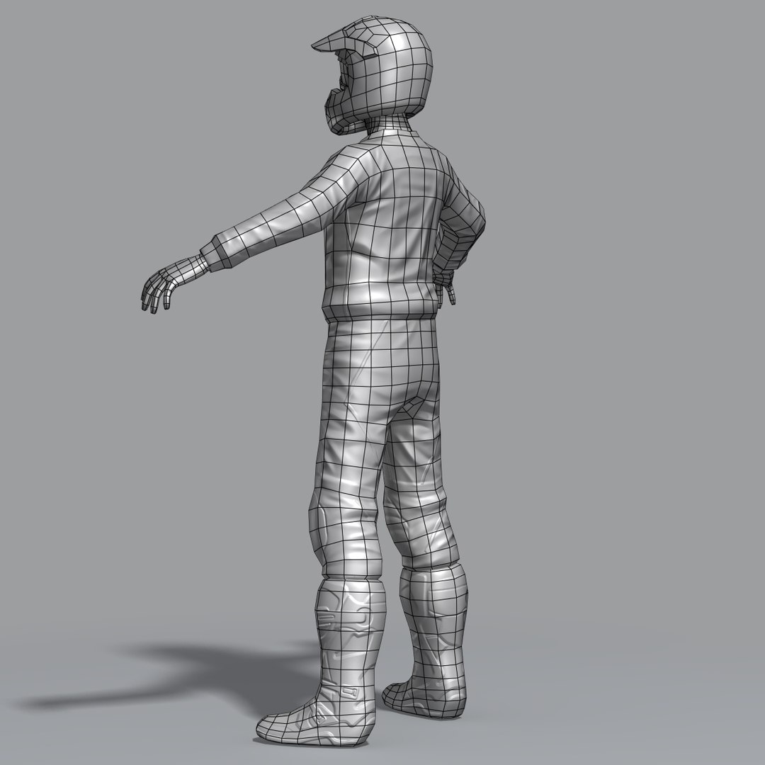 Motocross Rider 3d Model