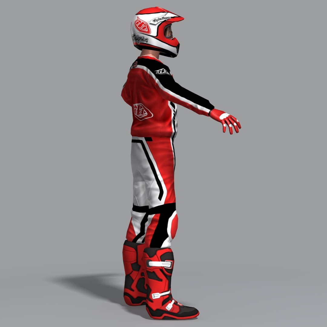 Motocross Rider 3d Model