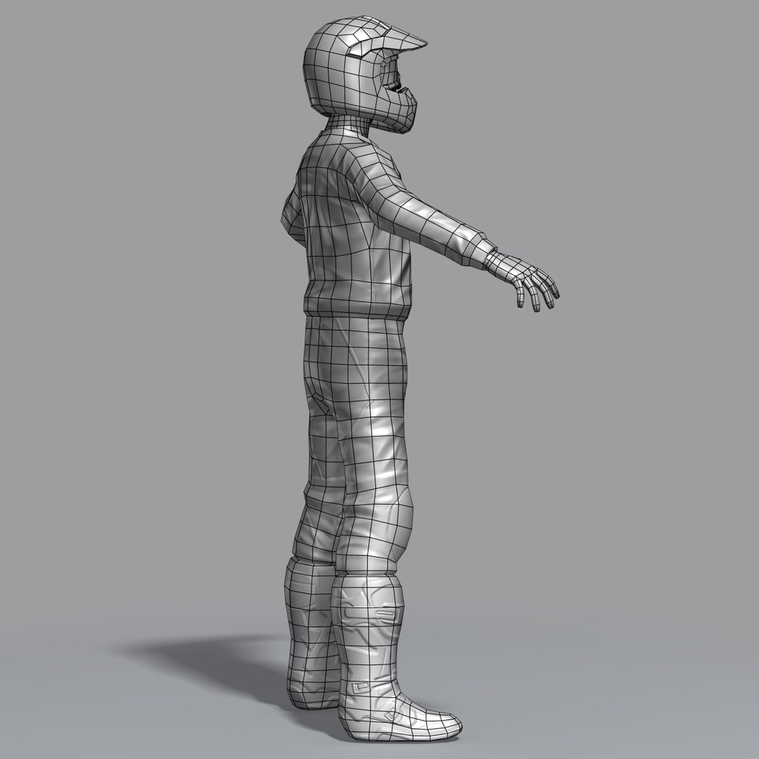 Motocross Rider 3d Model