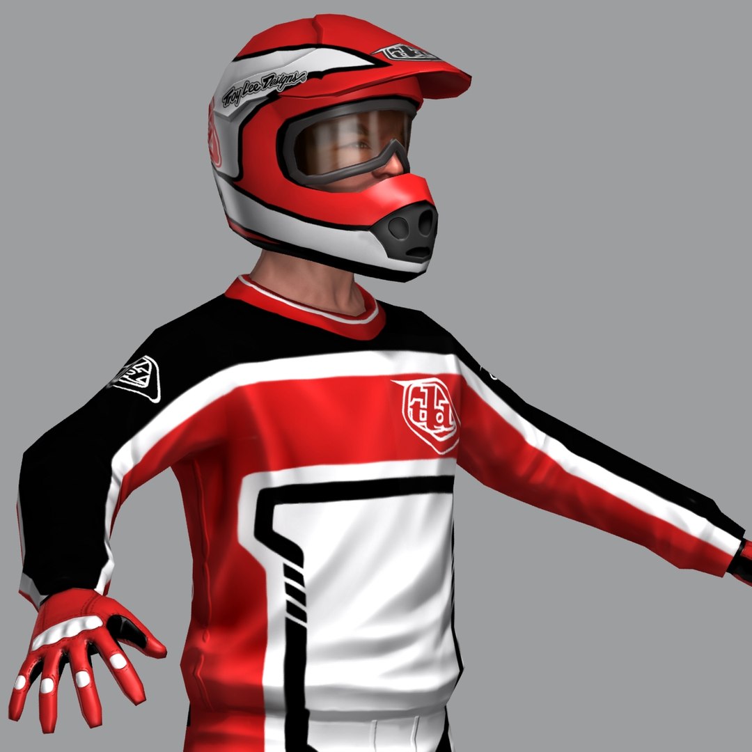 Motocross Rider 3d Model