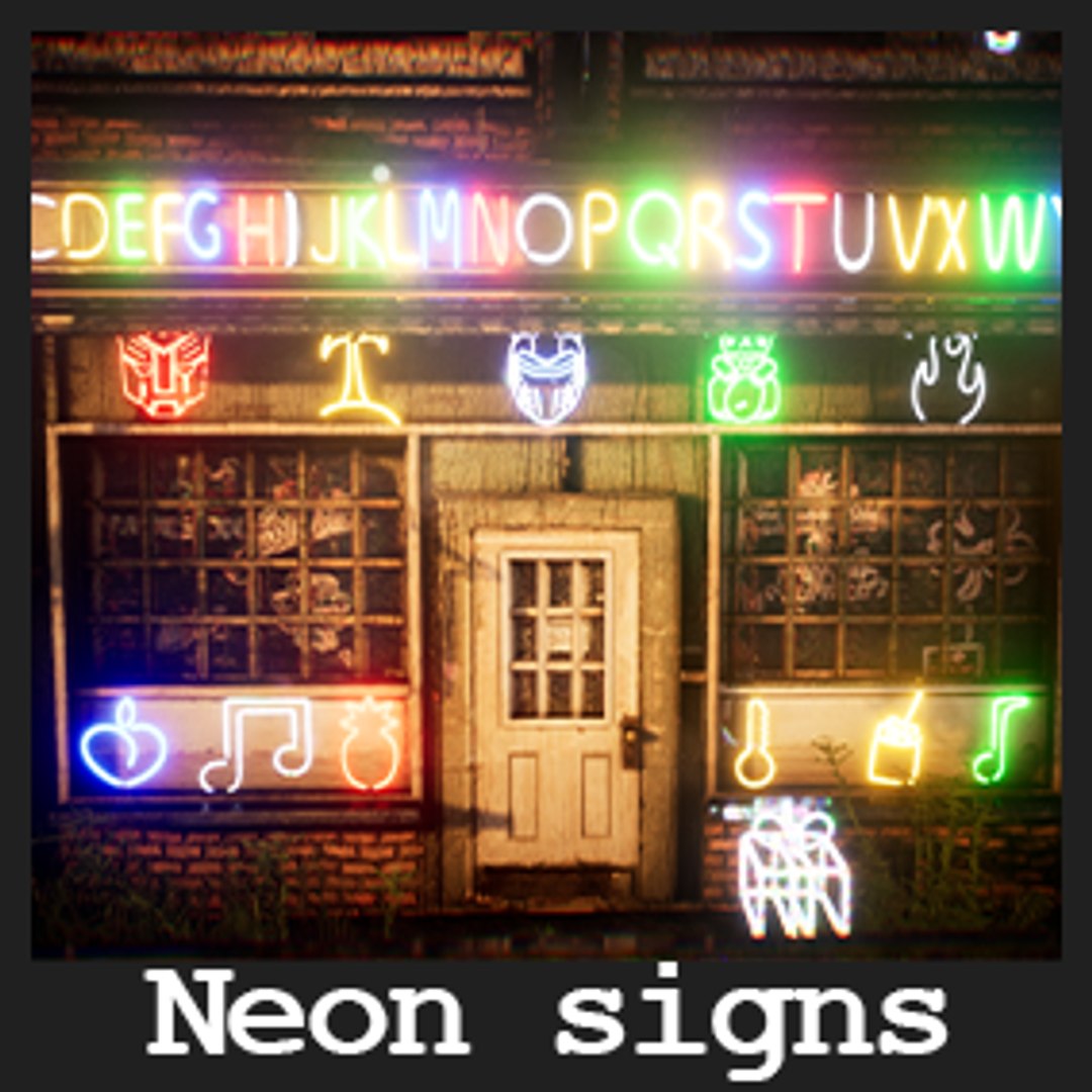 Neon Signs 58 Assets Model - TurboSquid 2112026