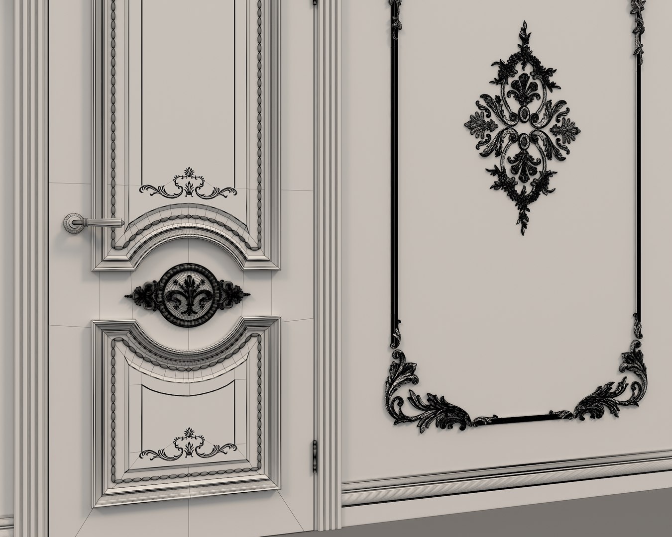 3D Wall Molding In Classic French Style 19 - TurboSquid 2198054