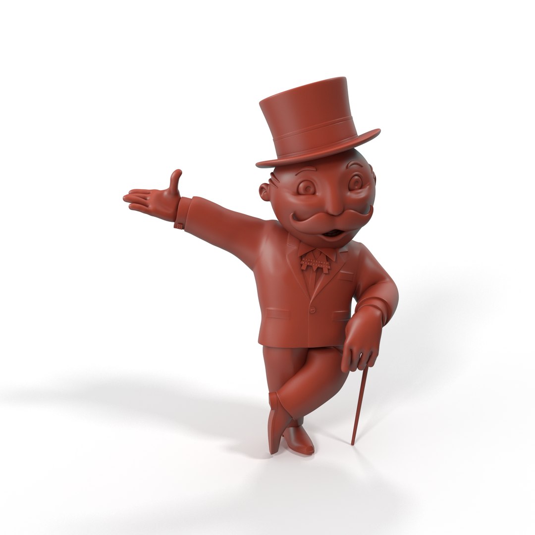 Mr Monopoly Character Welcome Pose For 3D Print 3D Model - TurboSquid ...