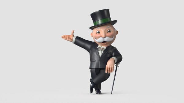 modelo 3d Pose de bienvenida del personaje de Mr. Monopoly para ...