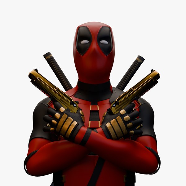 Deadpool mit goldenen Desert Eagles 3D-Modell - TurboSquid 2301274
