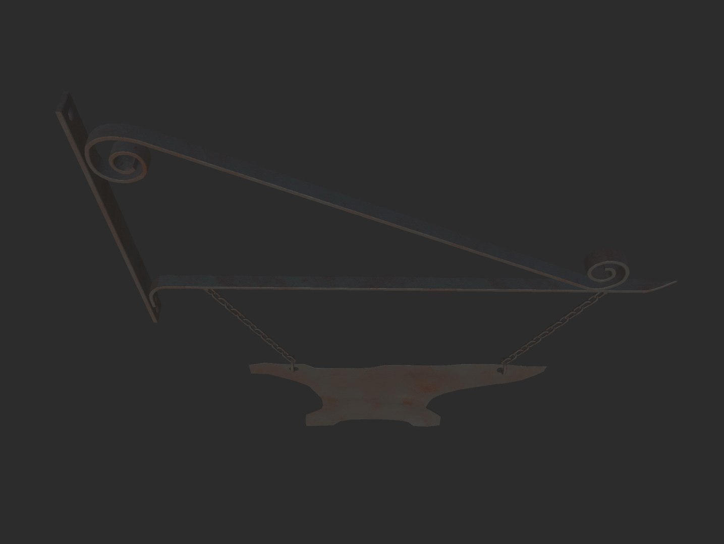 3D rusty medieval blacksmith sign - TurboSquid 1584969