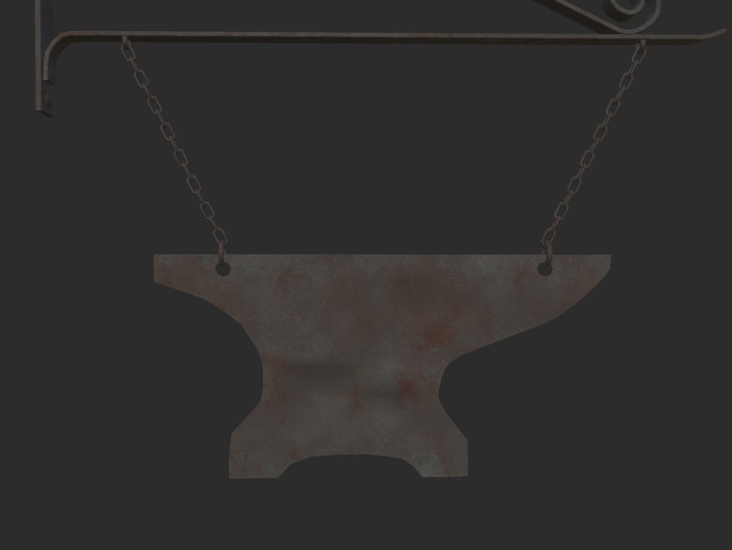 3D rusty medieval blacksmith sign - TurboSquid 1584969