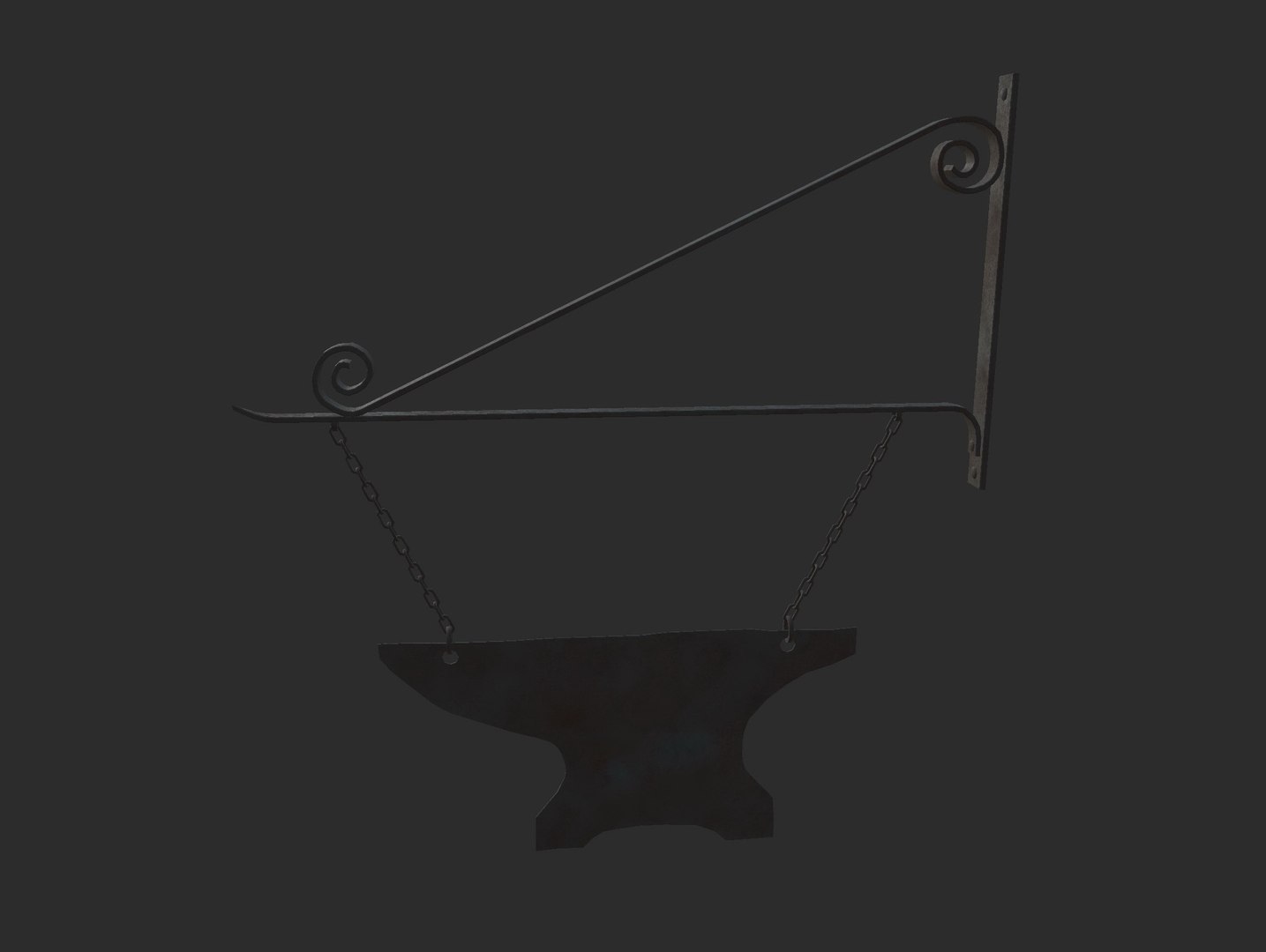 3D rusty medieval blacksmith sign - TurboSquid 1584969
