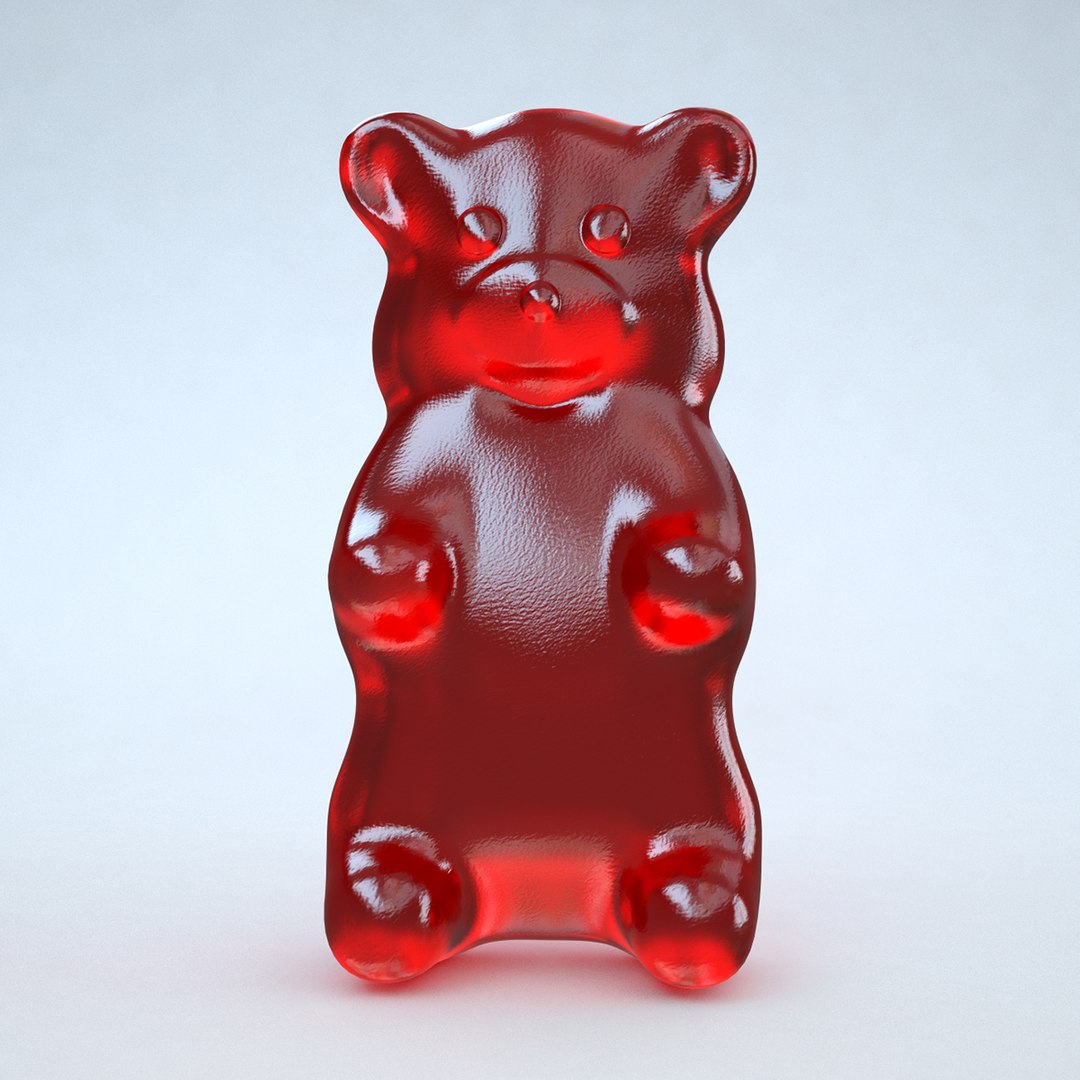 3d Red Gummy Bear