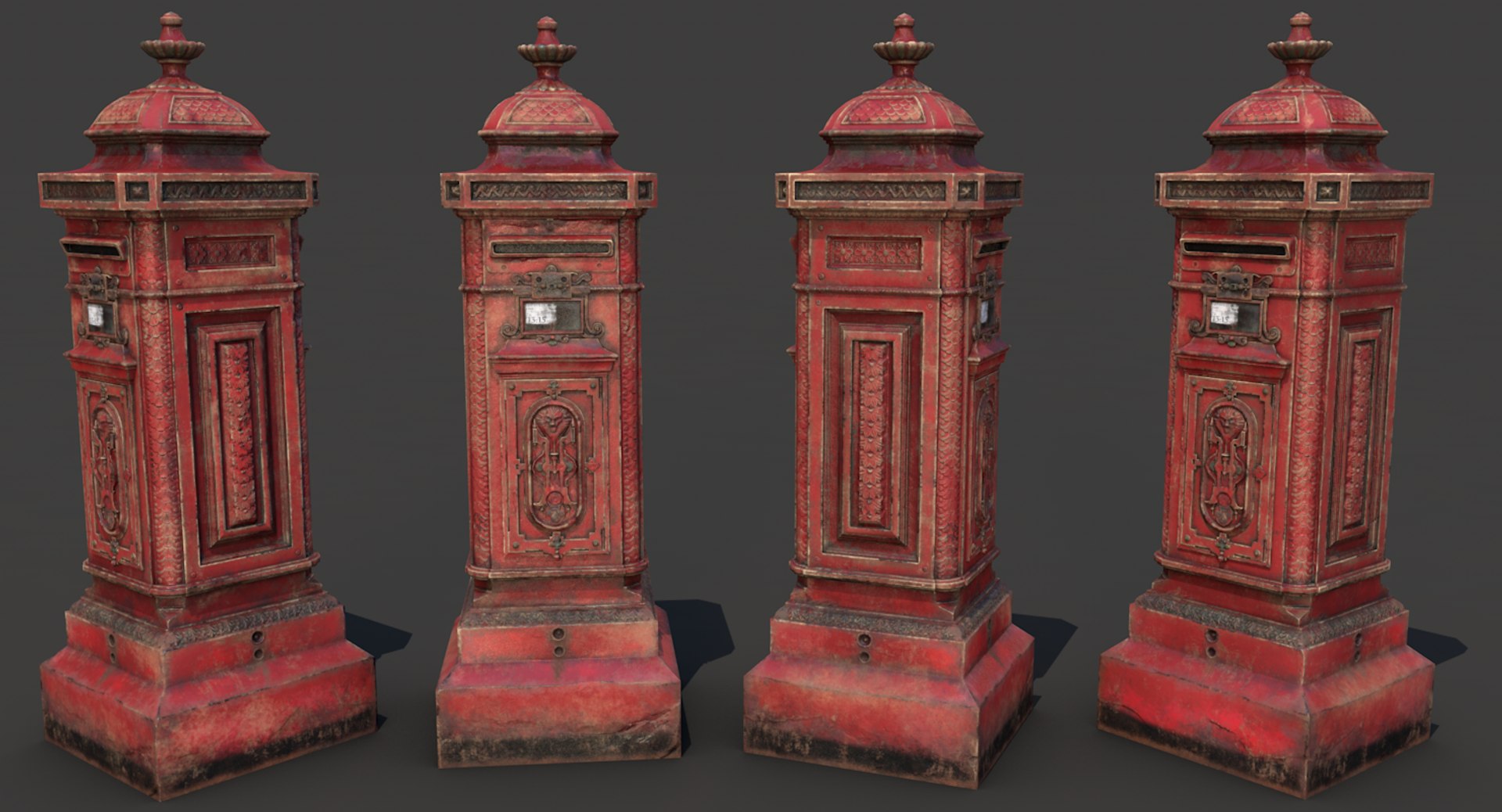 Post Box 3D Model - TurboSquid 1404545