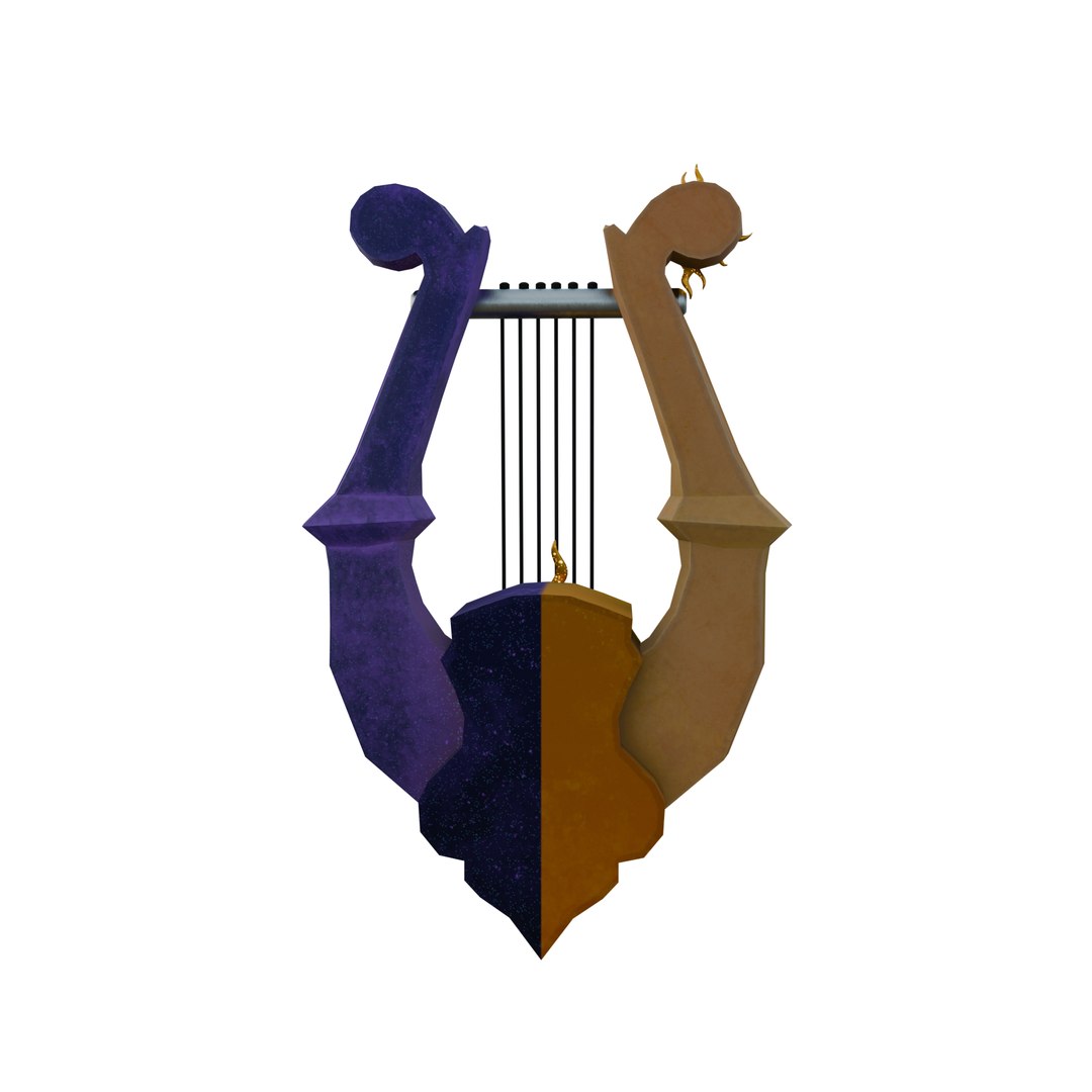 Fantasy Sun And Moon Lyre - Low Poly Game Ready 3D Model - TurboSquid ...