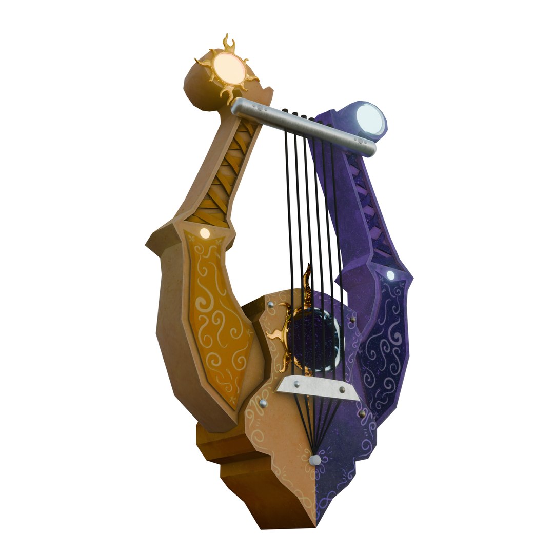 Fantasy Sun And Moon Lyre - Low Poly Game Ready 3D Model - TurboSquid ...