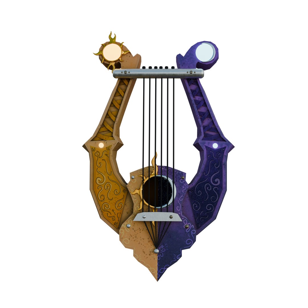 Fantasy Sun And Moon Lyre - Low Poly Game Ready 3D Model - TurboSquid ...