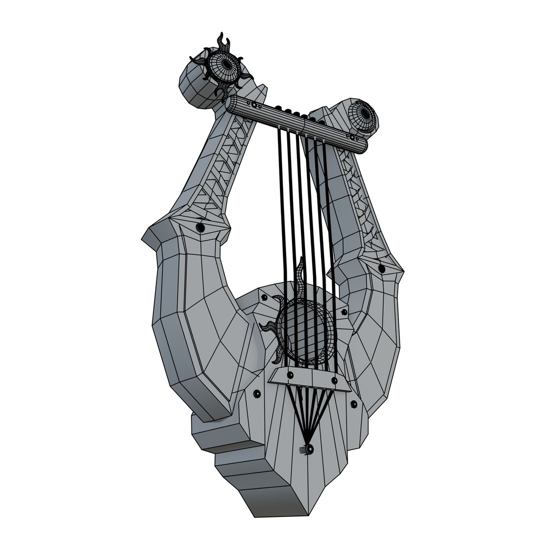 Fantasy Sun And Moon Lyre - Low Poly Game Ready 3D Model - TurboSquid ...