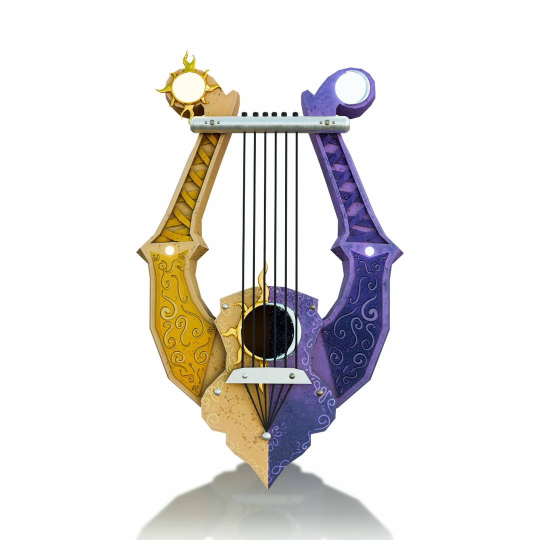 Fantasy Sun And Moon Lyre - Low Poly Game Ready 3D Model - TurboSquid ...