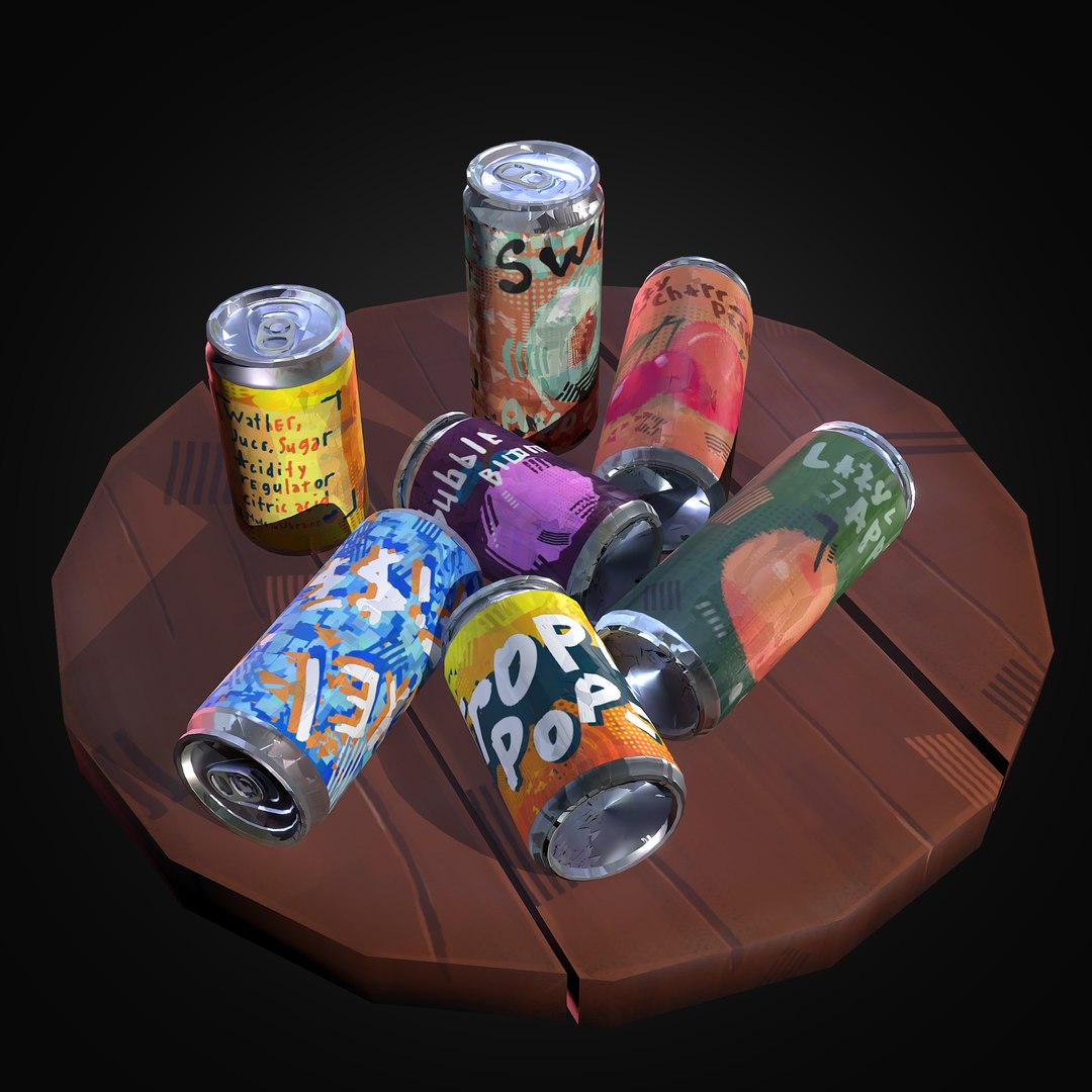 3D Stylized Soda Can Pack Model - TurboSquid 2343207
