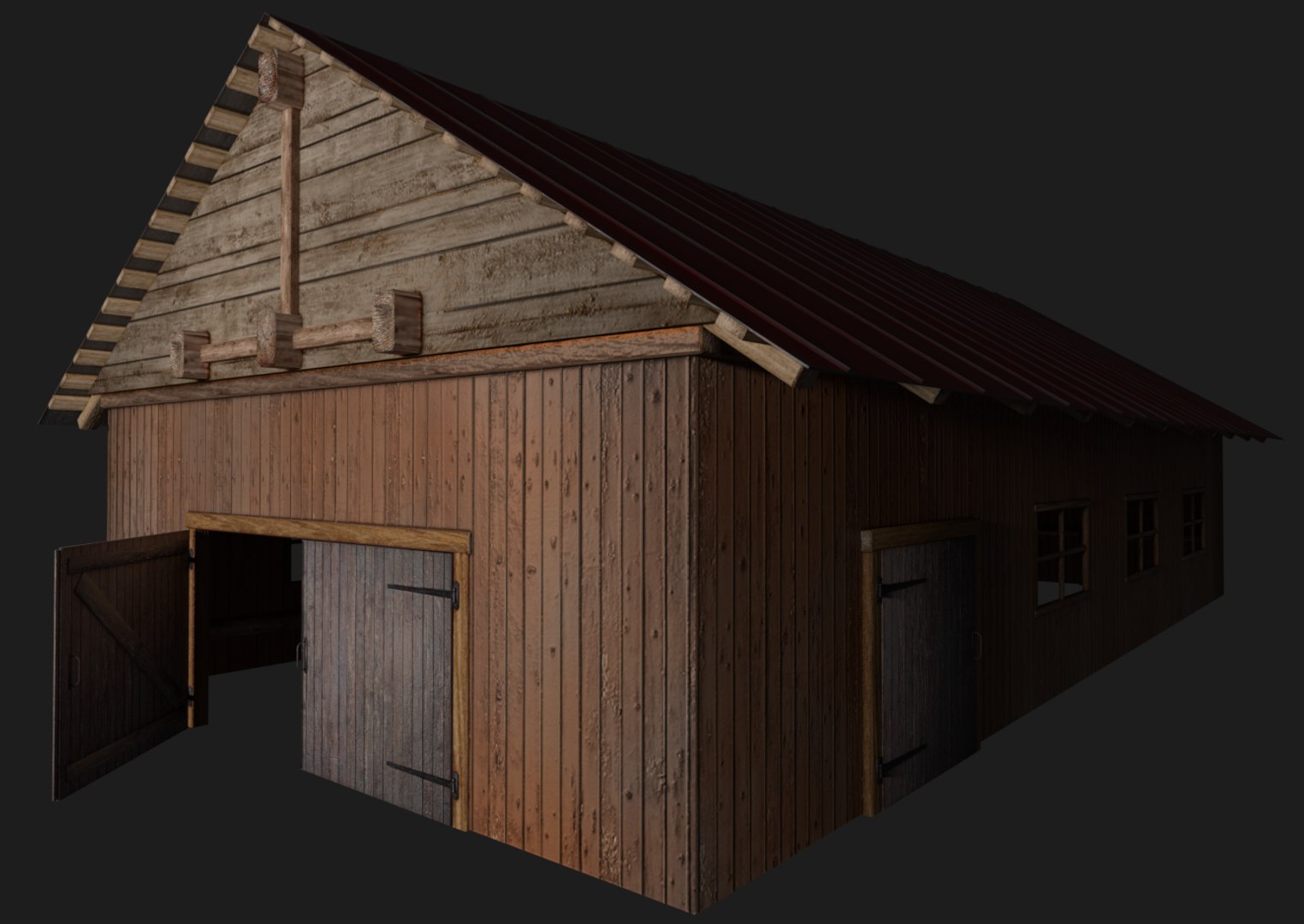 3D Wooden Barn - TurboSquid 1342519