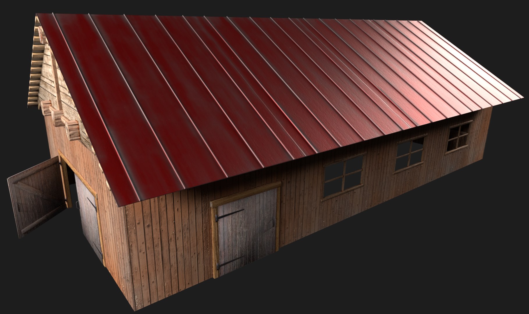 3D Wooden Barn - TurboSquid 1342519