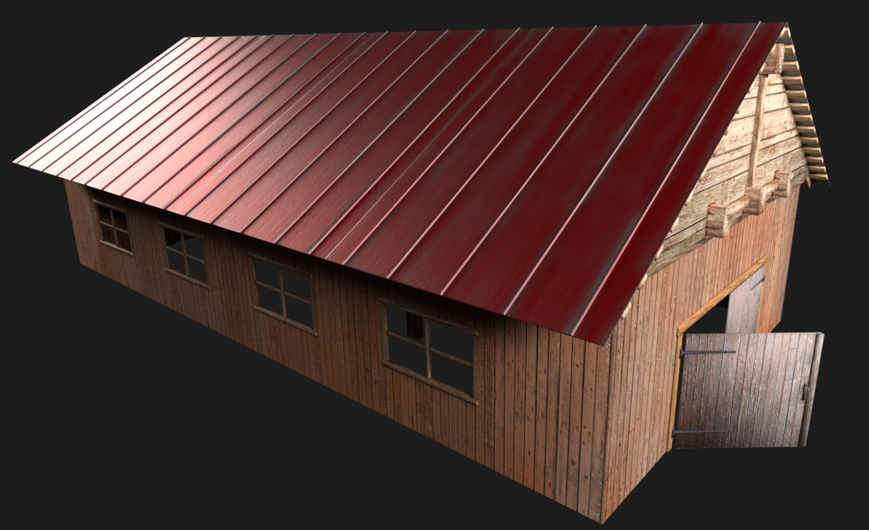 3D Wooden Barn - TurboSquid 1342519